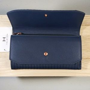 H by Halston | Bags | Nwt Halston Fold Over Quilted Wallet Navy | Poshmark